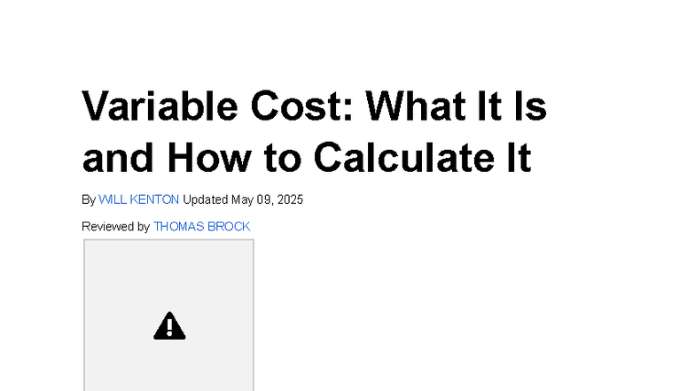 Variable Cost Analysis: Definition, Calculation, and Importance - Studocu