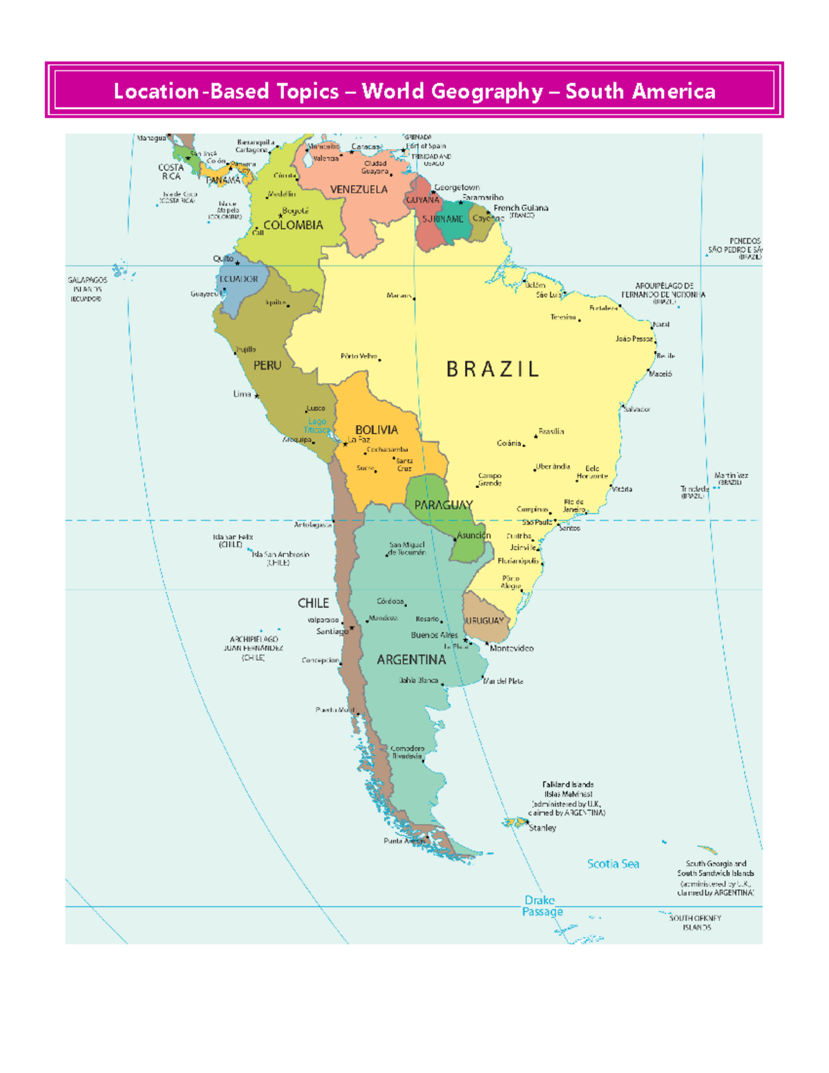 Pmfias World Geography South America Static - Location-Based Topics ...