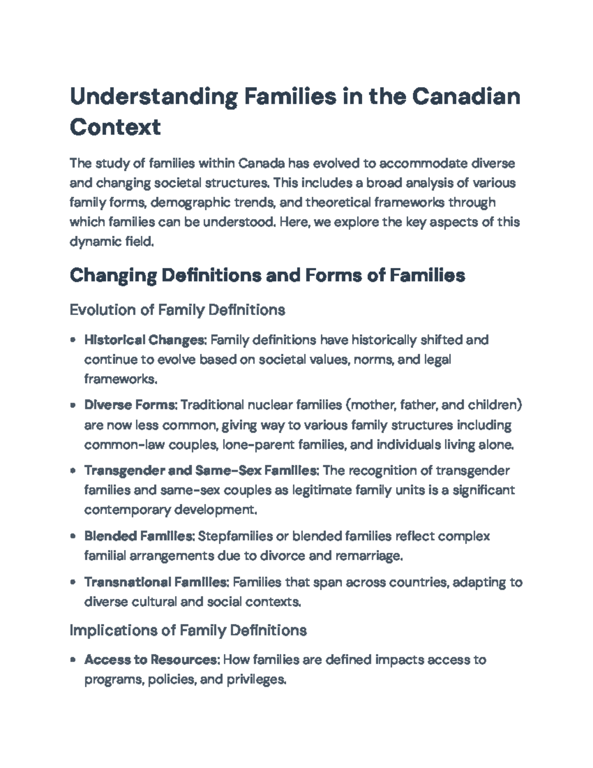 Understanding Canadian Families: Diverse Structures & Theoretical ...