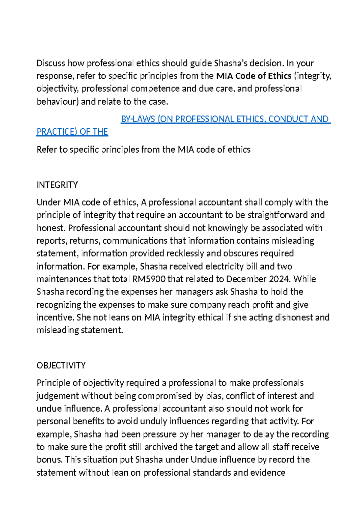 Guiding Decisions with MIA Ethics: Integrity, Objectivity & Conduct ...
