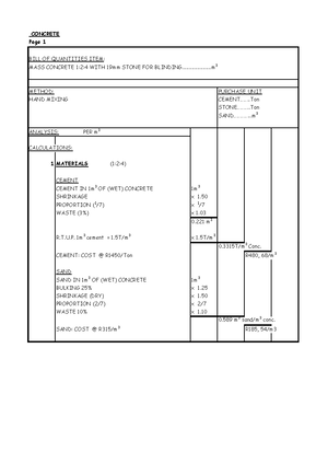 Worked example Site clearance Excavations - SITE CLEARANCE 1. Page BILL ...