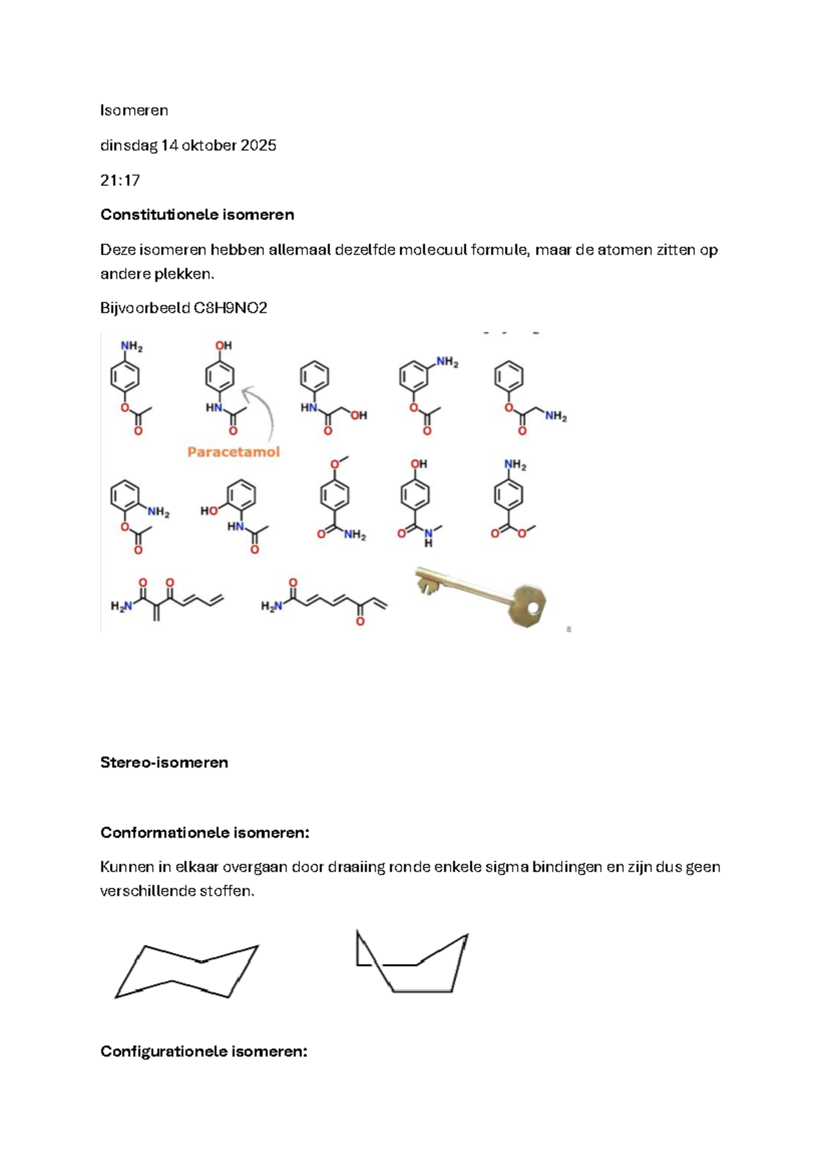 Isomeren - Hoorcollege Thema 6 (Chemie) - Studeersnel