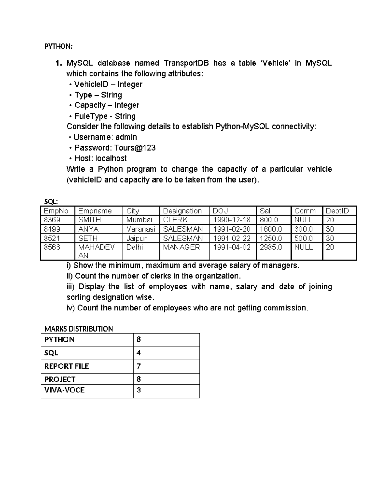 PYTHON: MySQL Connectivity & Employee Salary Analysis - Studocu