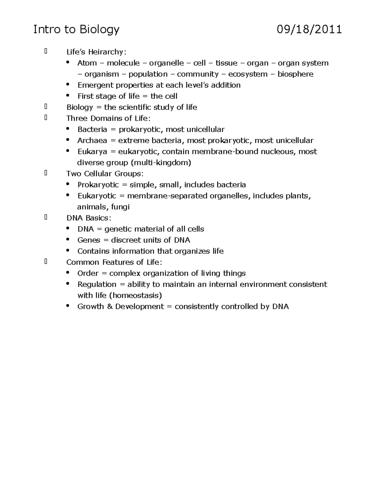Biology Study Guide 1: Key Concepts from Chapters 1-4 - Studocu