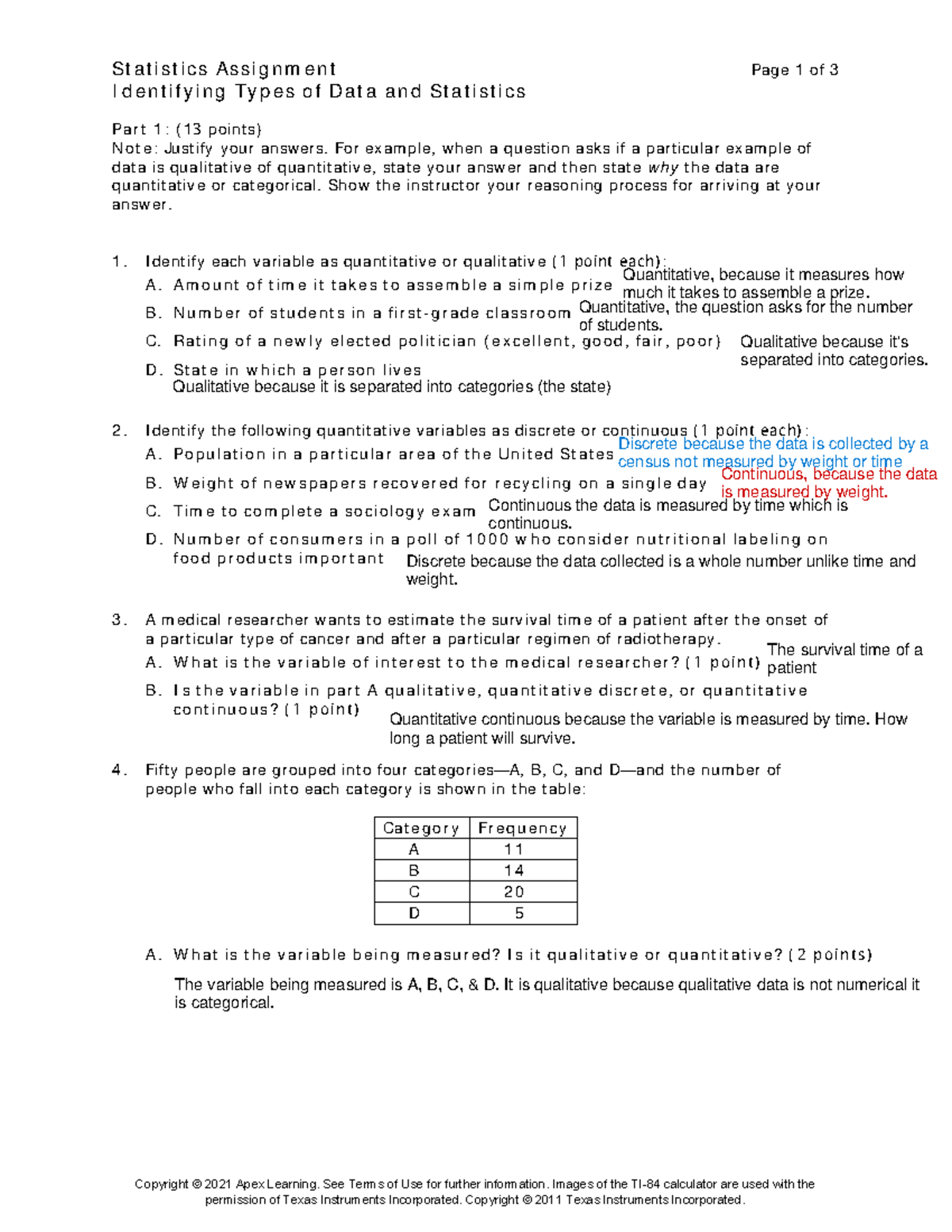 Statistics Assignment: Identifying Types of Data & Stats (STAT101) - Studocu