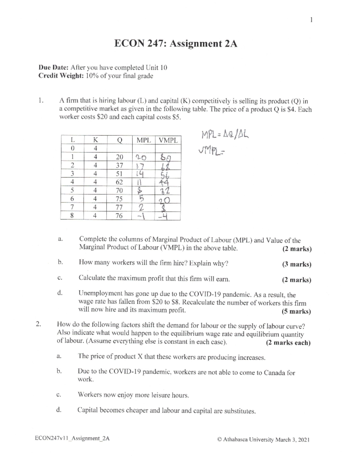 Econ 101: Assignment 2 - Key Insights and Analysis - Studocu