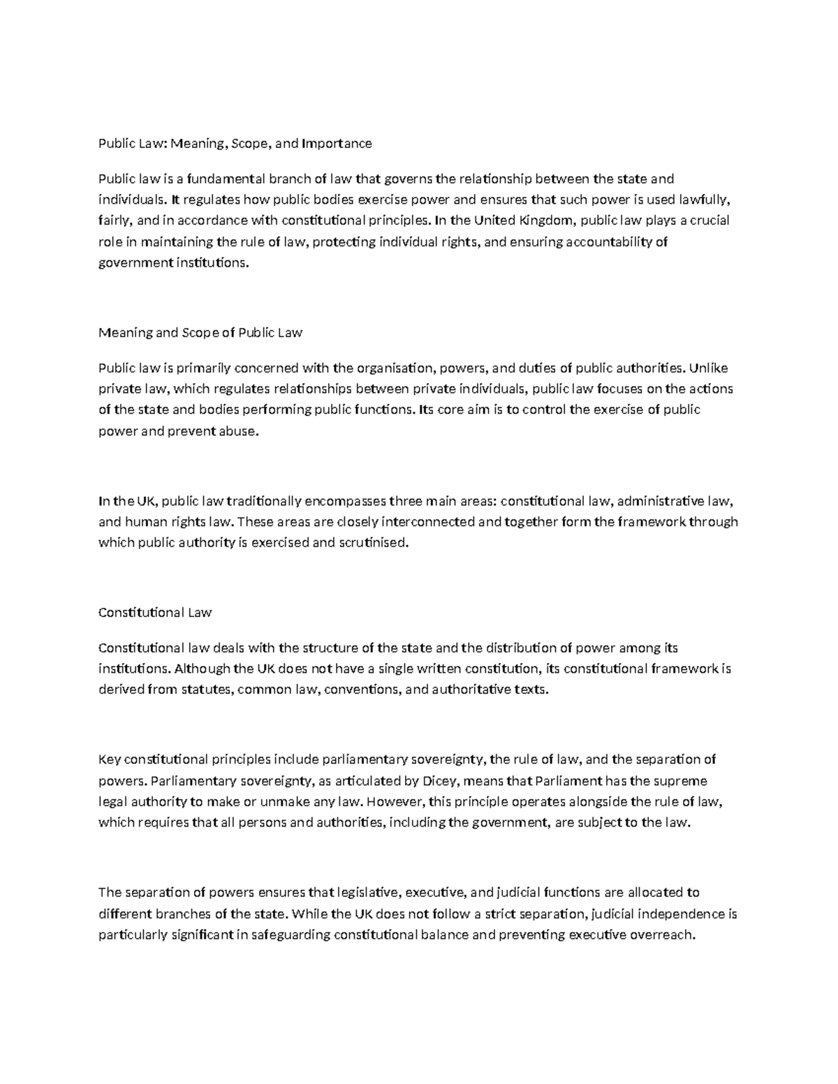 Public Law: Meaning, Scope & Importance - WPS Office - Studocu