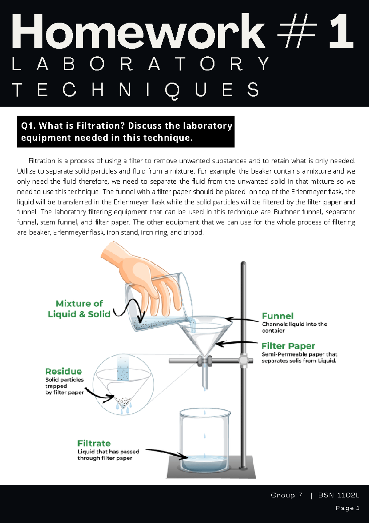Group 7 BSN 1102L - Lecture Notes on Filtration & Chromatography - Studocu