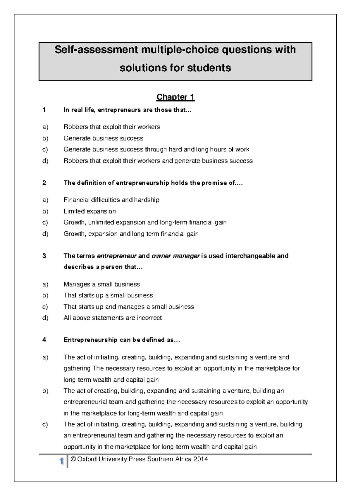 Multiple choice q & a - Self-assessment multiple-choice questions with ...