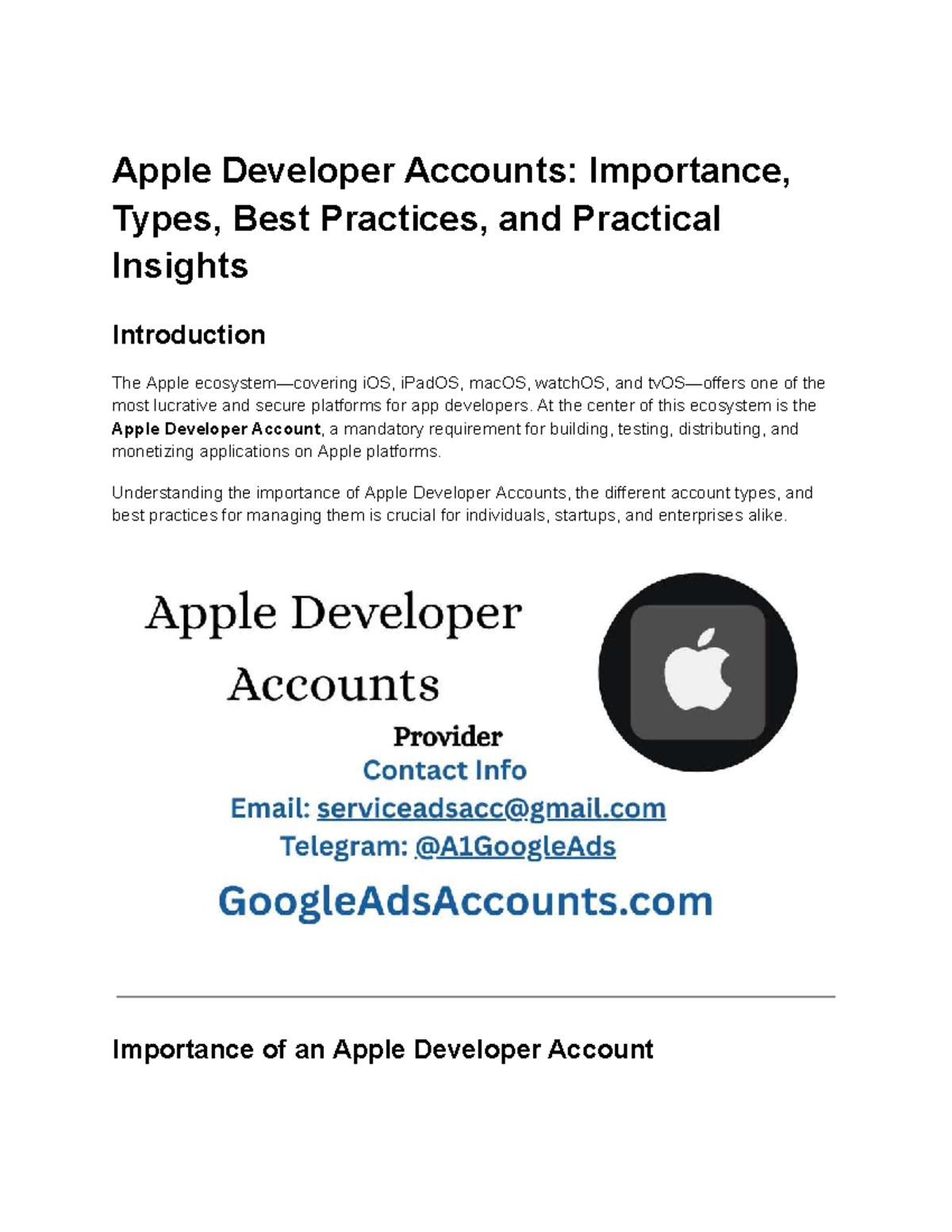 Apple Developer Accounts: Types, Best Practices & Insights - Studocu