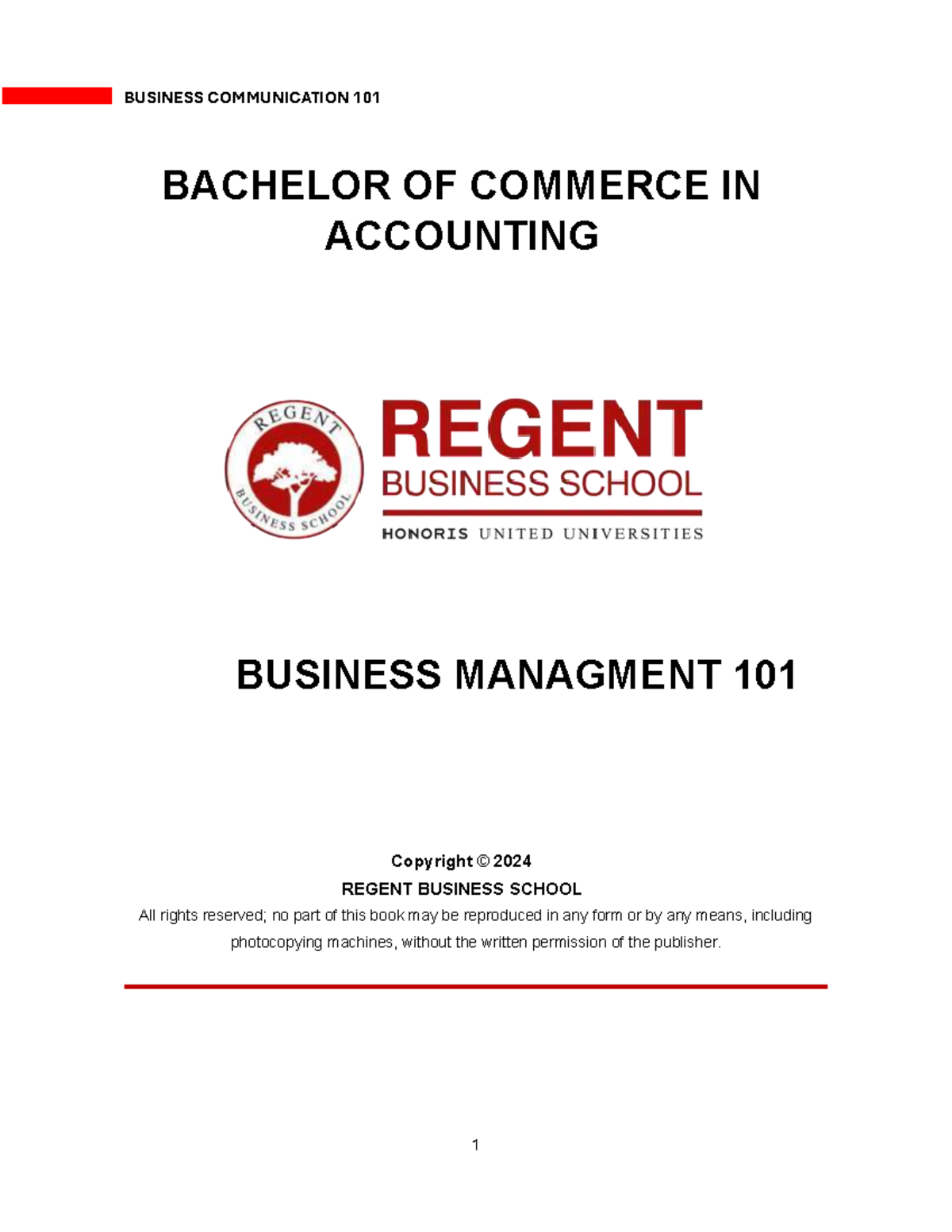 BACC Business Management 101 Comprehensive Module Overview - Studocu