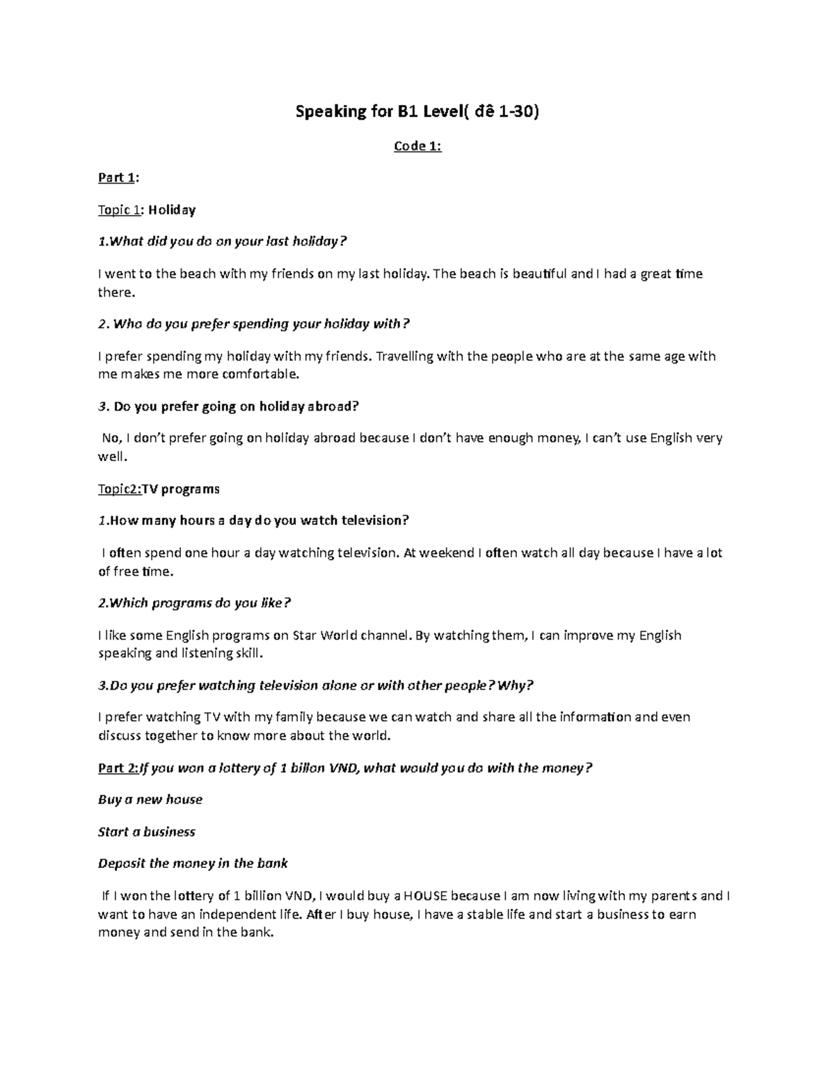 Speaking for B1 Level: Complete Study Guide for VSTEP Exam Preparation ...