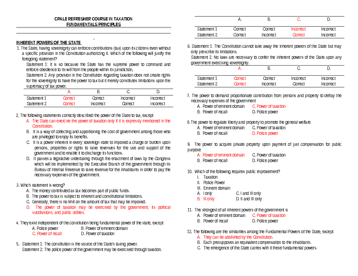 1-Fundamental-Principles 1-MC-with-Answers - CPALE REFRESHER COURSE IN ...