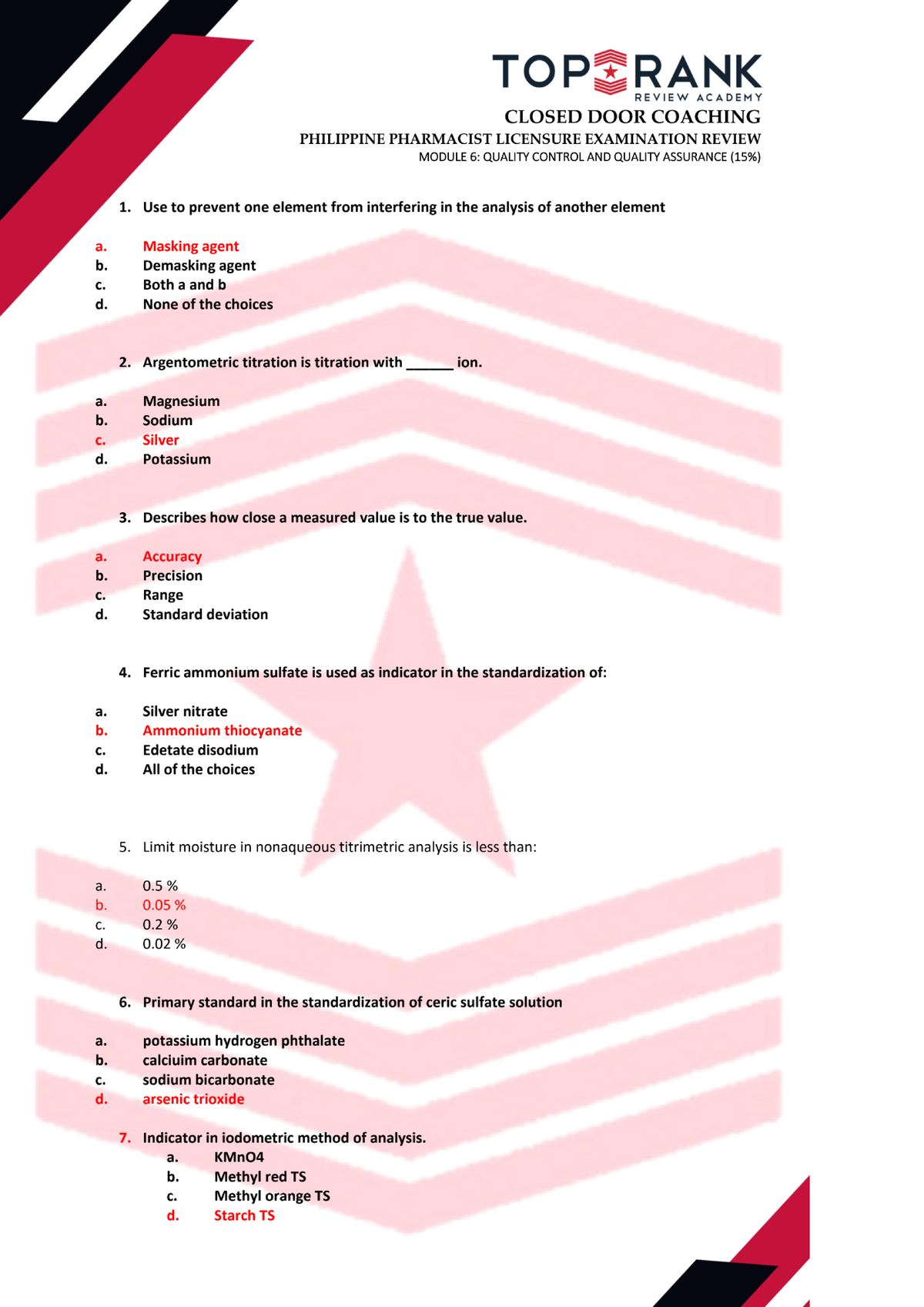 Module 6 Top Rank - Board Exam Study Guide Materials - Studocu