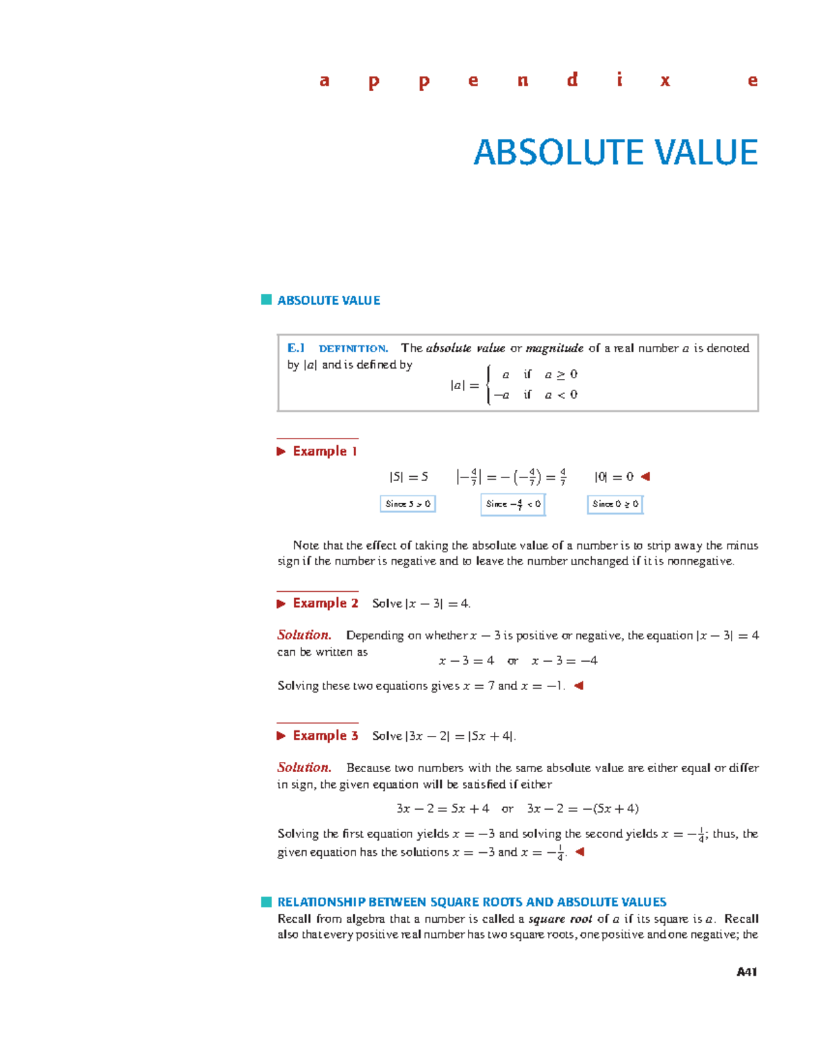 Absolute Value Concepts and Properties - Appendix E (Math 101) - Studocu