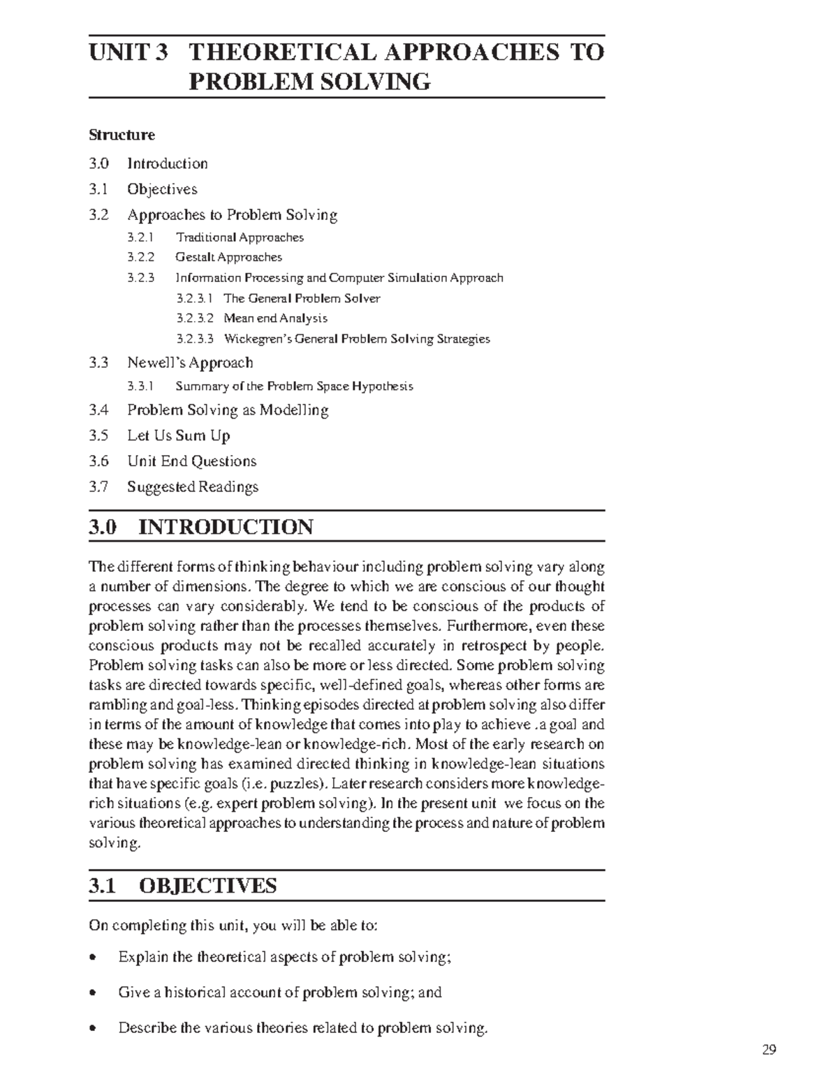 Unit 3 - Theoretical Approaches to Problem Solving in MA Psychology ...