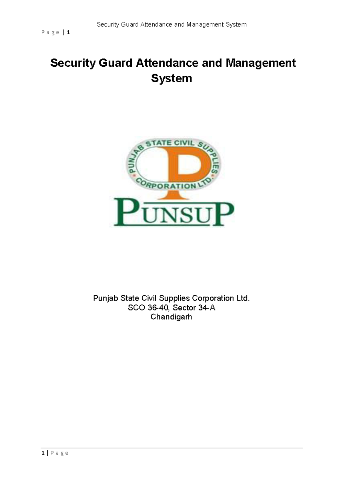 PUNSUP Security Guard Attendance Management System Tender Document ...