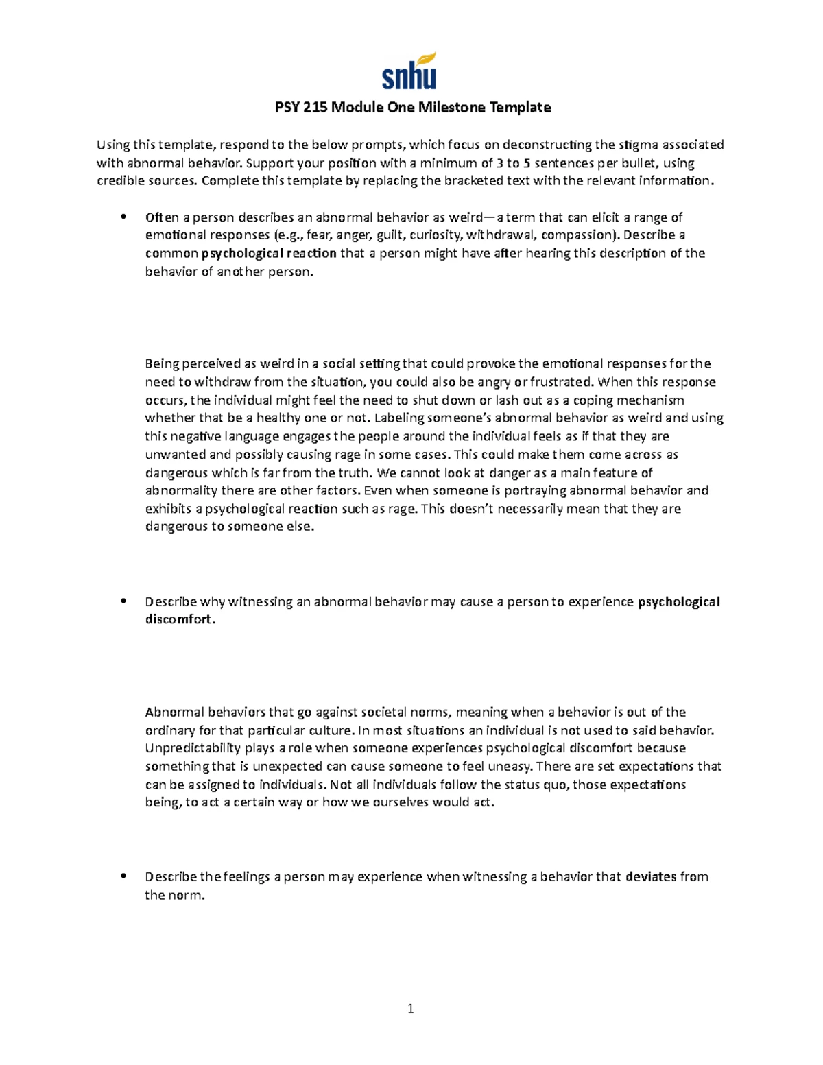 PSY 315 Module 2 Short Paper: Comparing Psychoanalytic & CBT - Studocu