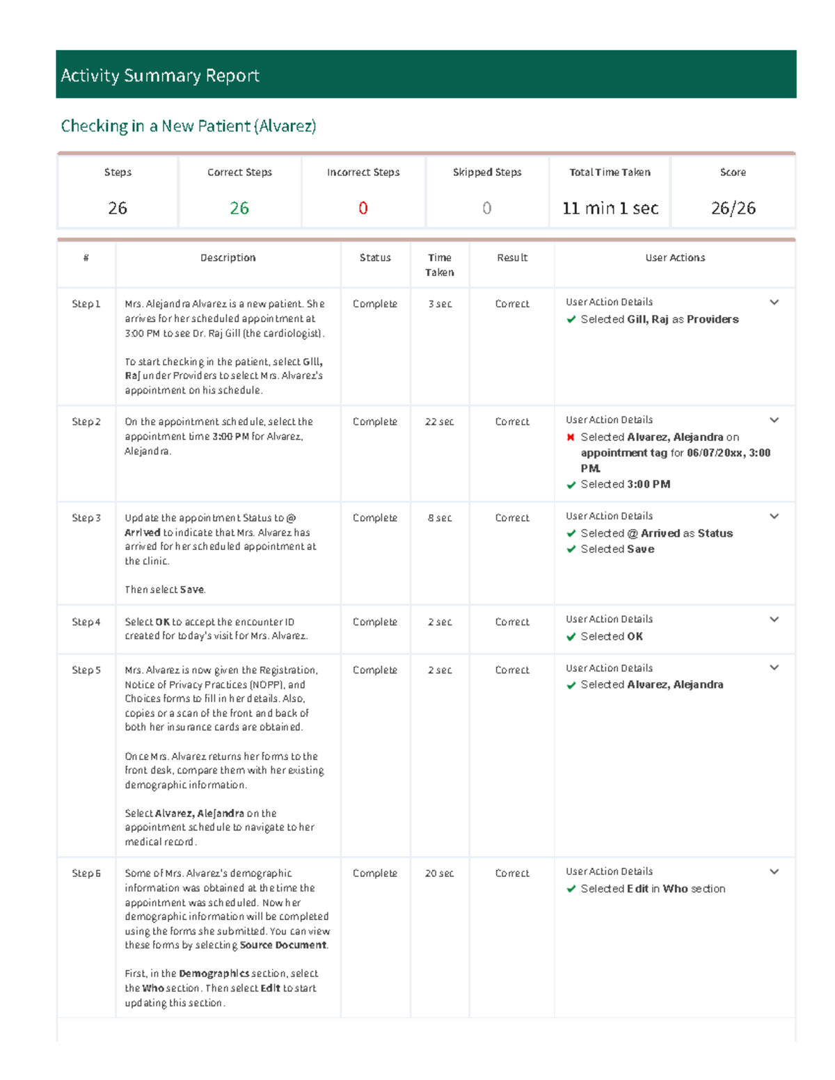 New Patient Check-In Process for Mrs. Alejandra Alvarez (Healthcare ...
