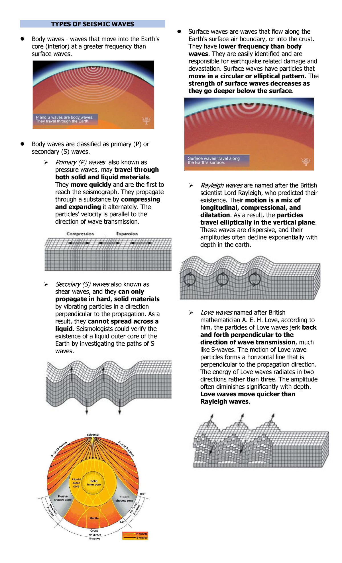 Types of Seismic Waves - Science 7 MATATAG CURRICULUM - TYPES OF ...