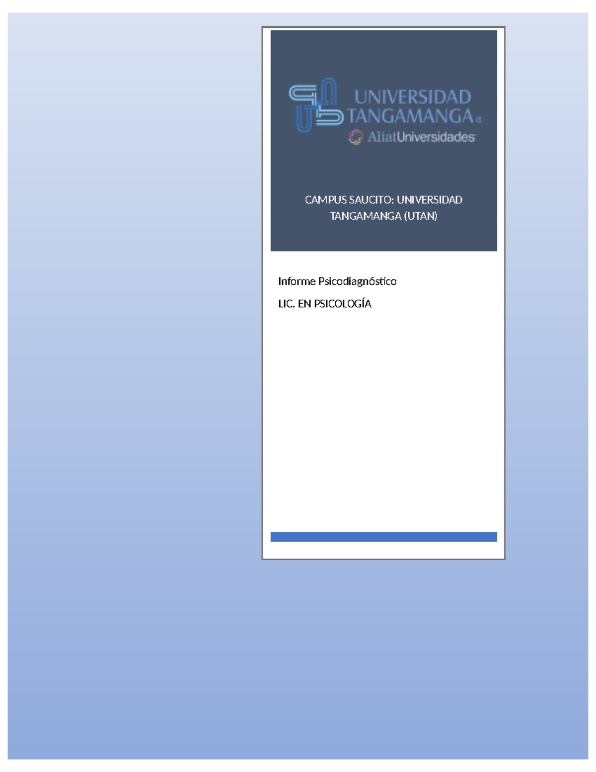 Informe Psicodiagnóstico - Lic. en Psicología - PSD06 - Rodríguez ...