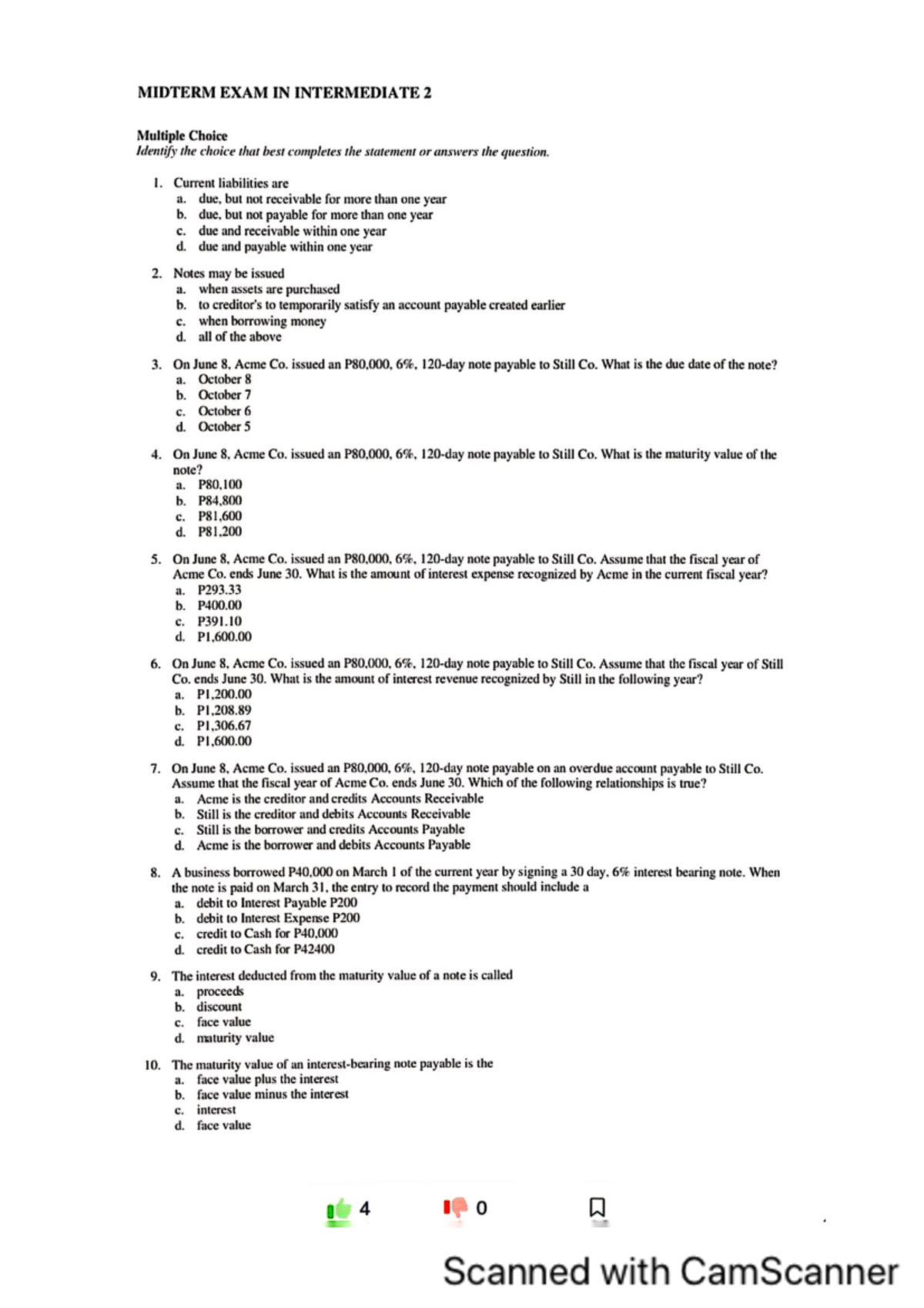 As 211 Test Bank - Comprehensive Lecture Notes - Studocu