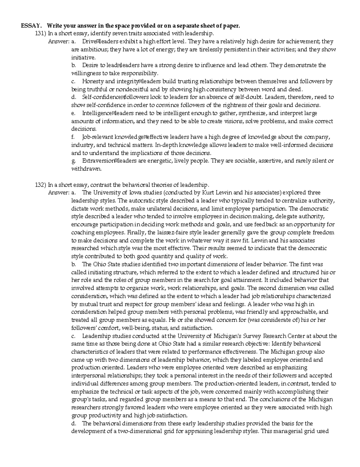 Chapter 16 Essay - ESSAY. Write your answer in the space provided or on ...