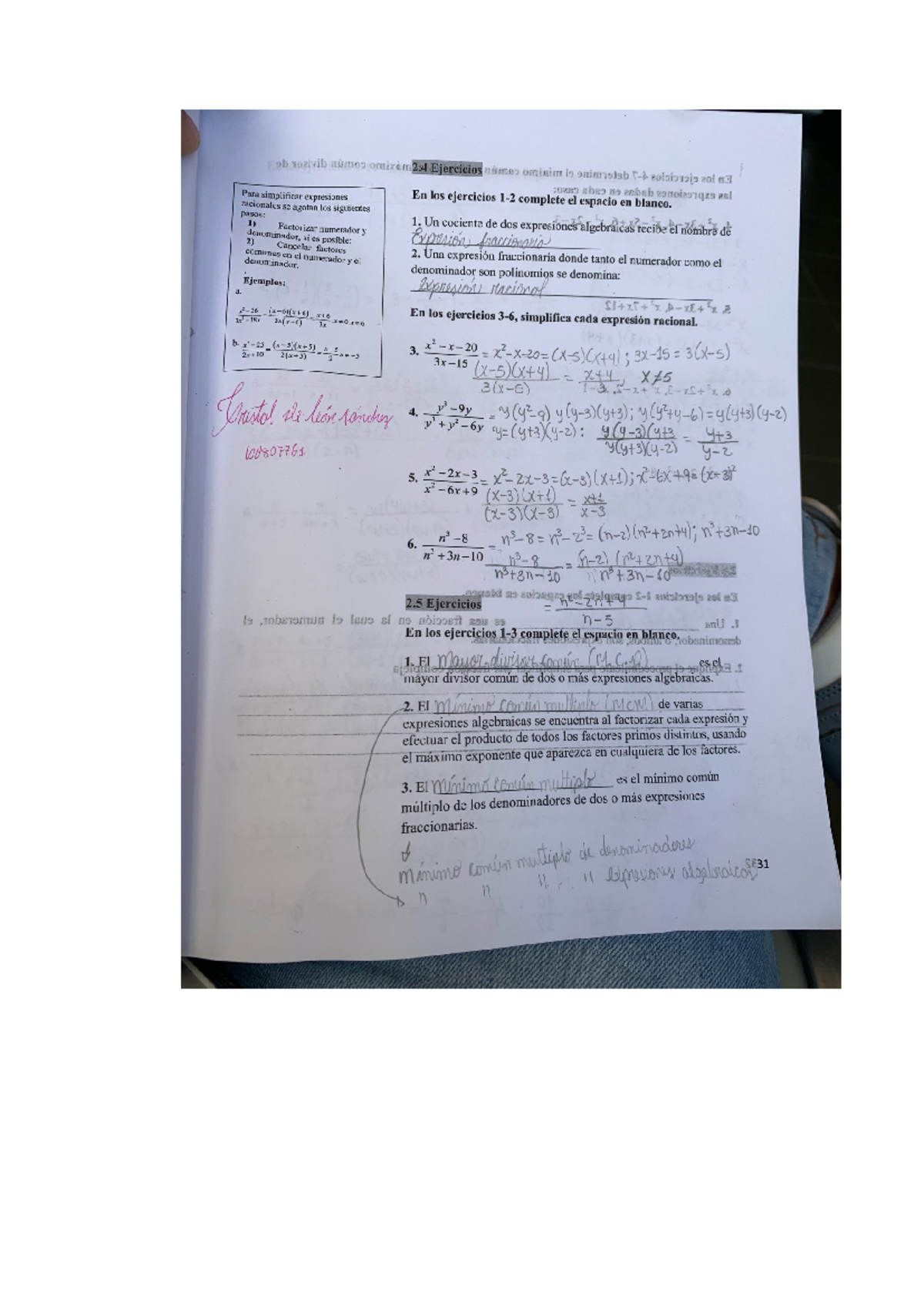 Práctica 2 - Ejercicios de Simplificación de Expresiones Racionales ...