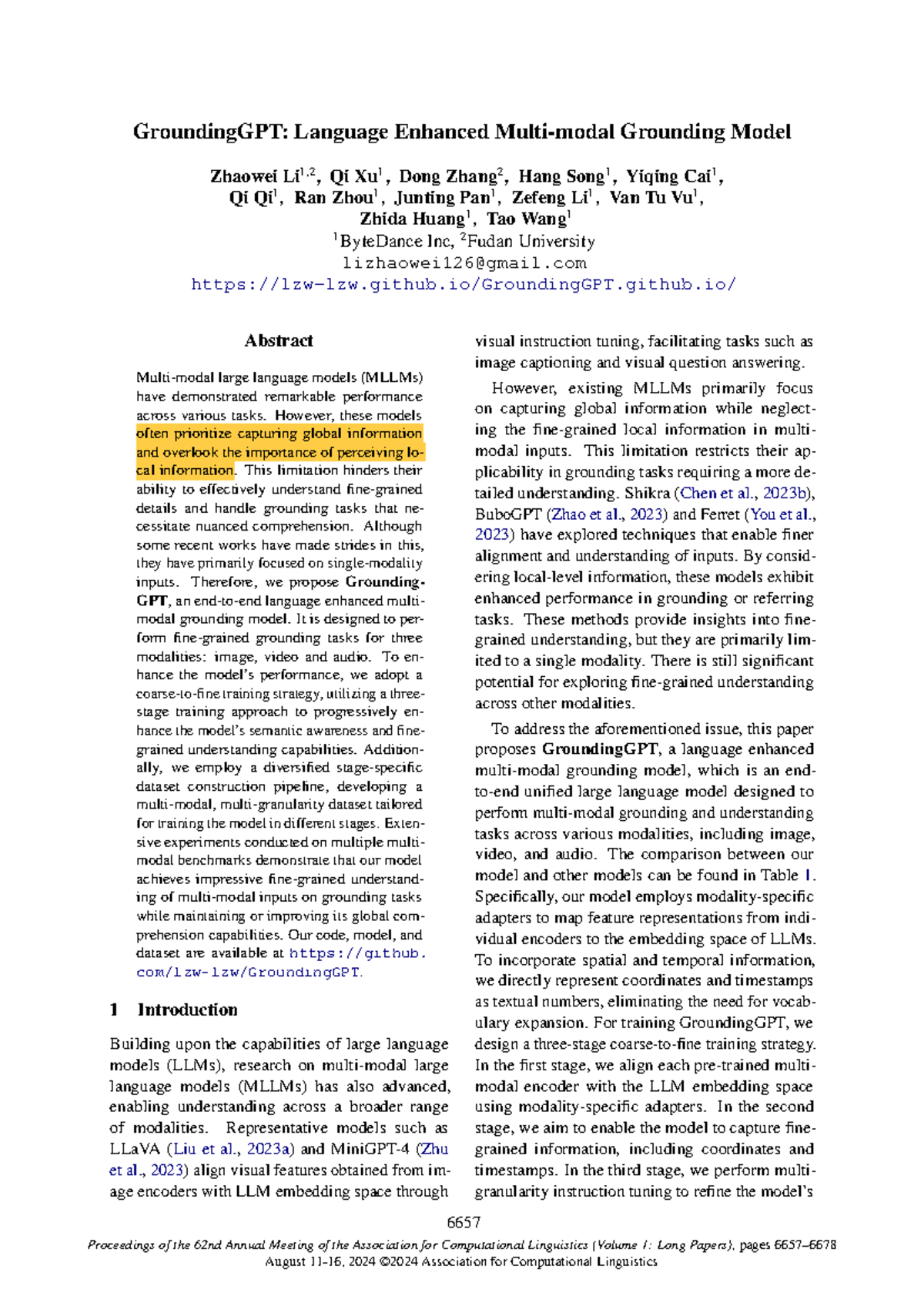 GroundingGPT: A Multimodal Language Model for Enhanced Grounding Tasks - Studocu
