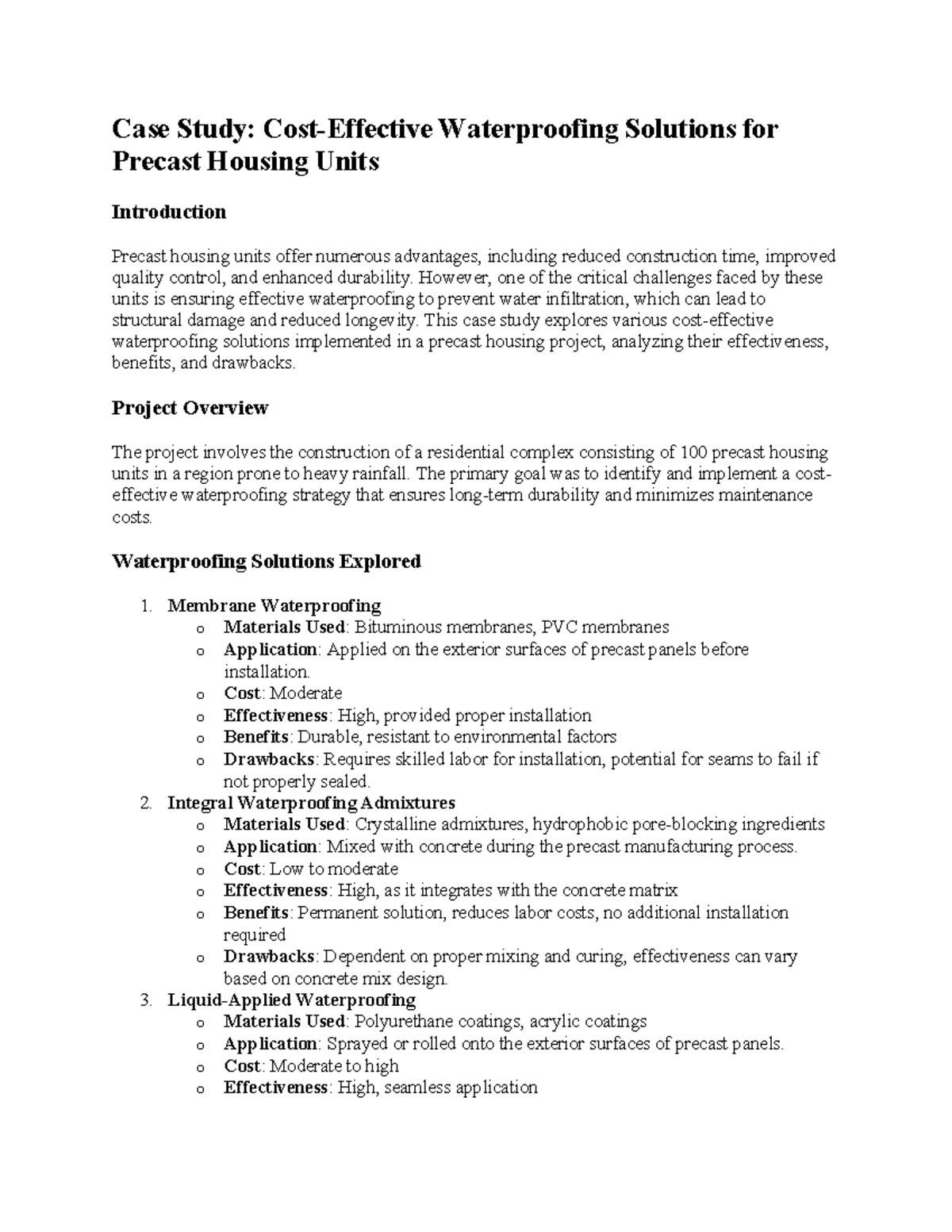 Case Study on Cost-Effective Waterproofing Solutions for CE ...