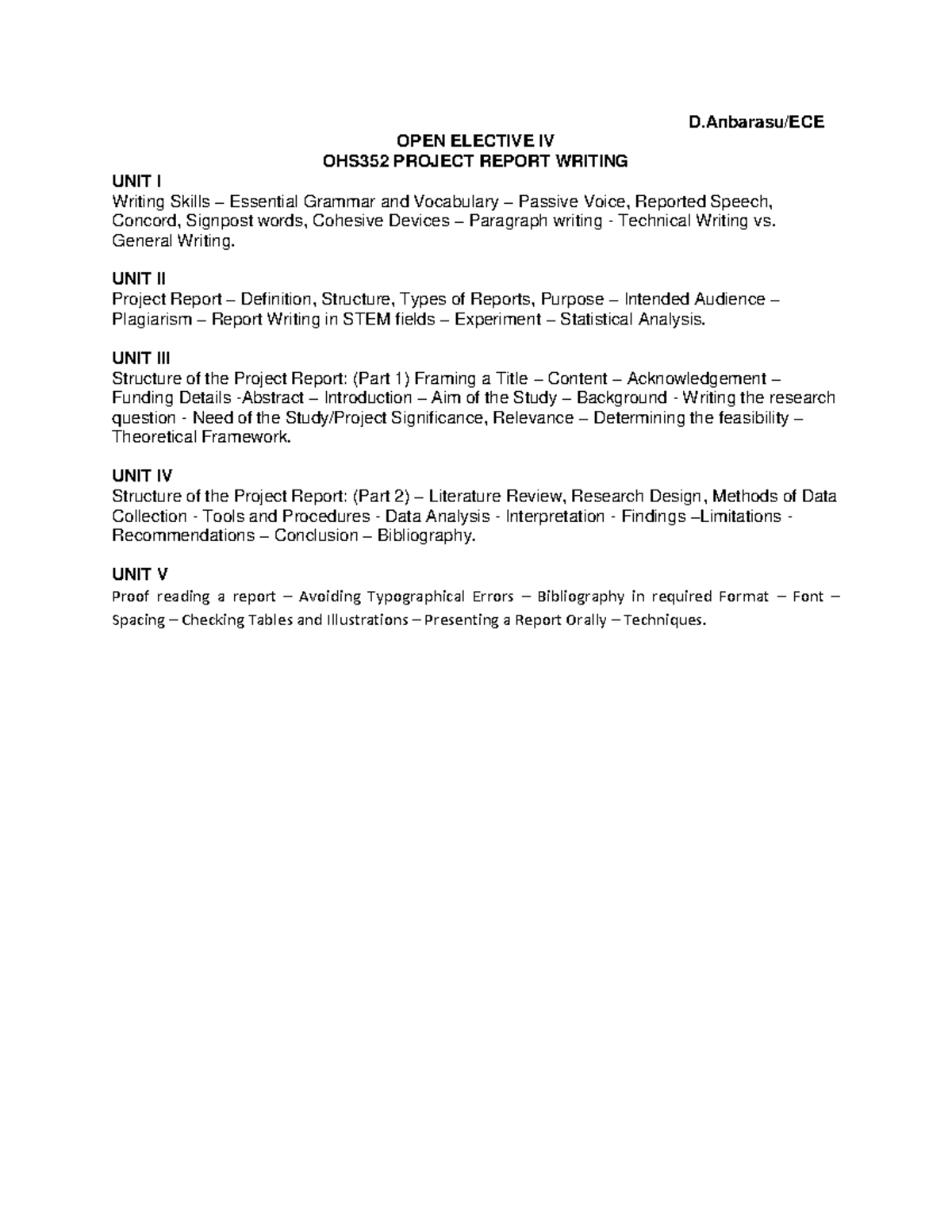 PRW unit1 (1) 240822 083831 - D/ECE OPEN ELECTIVE IV OHS352 PROJECT ...