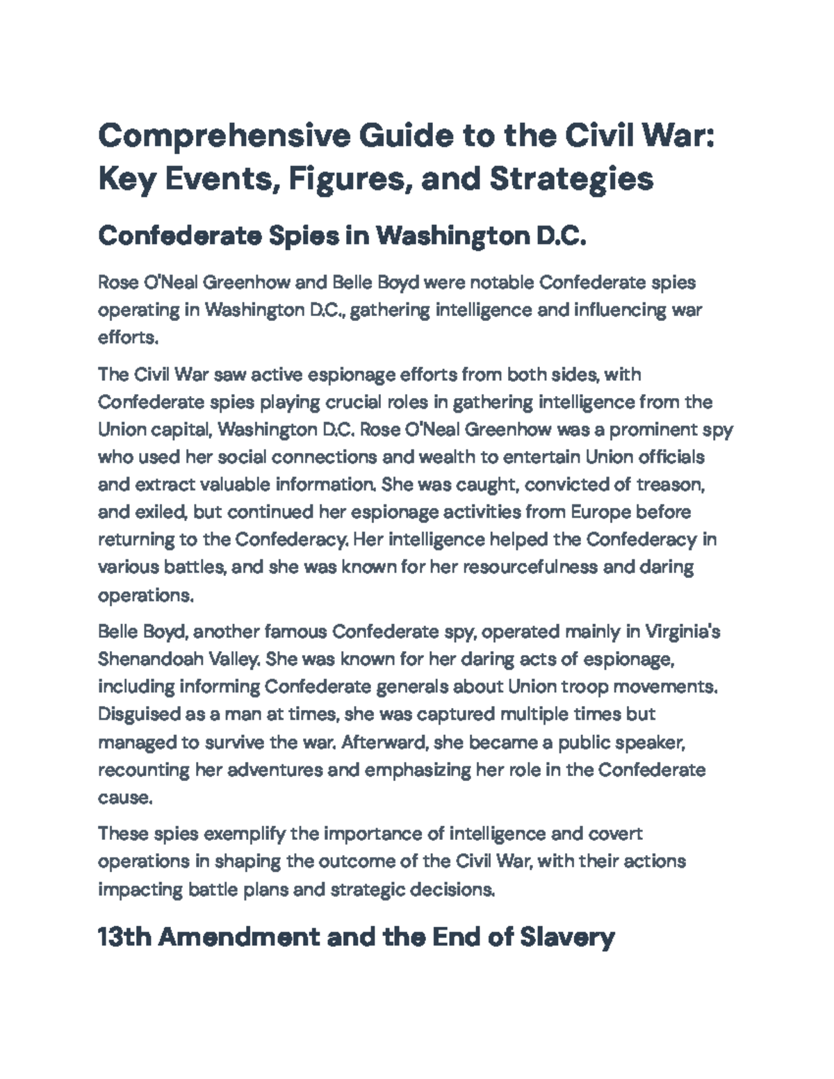 Comprehensive Guide to the Civil War: Key Events and Strategies - Studocu