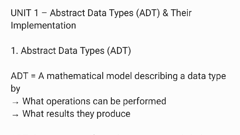 Java OOPs Concepts - Unit 1 to 4 Overview and Implementation - Studocu