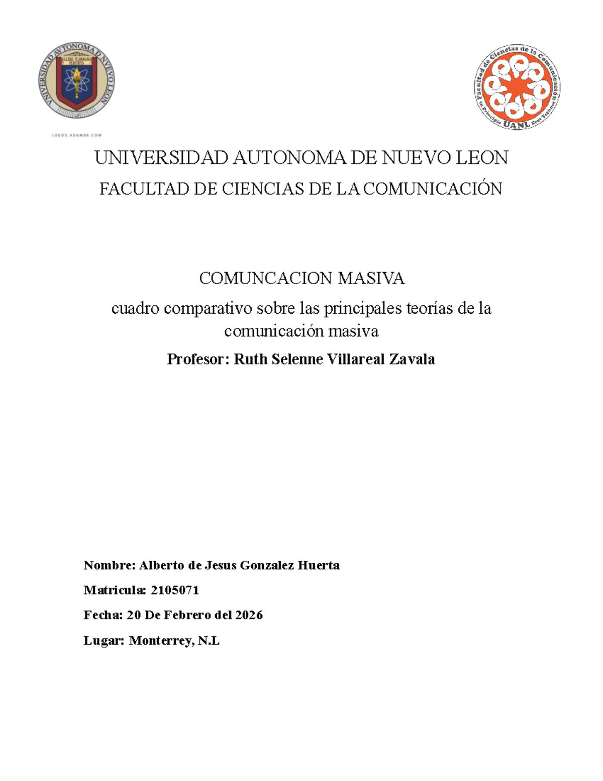 AJGH Cuadro Comparativo de Teorías de Comunicación Masiva - Studocu
