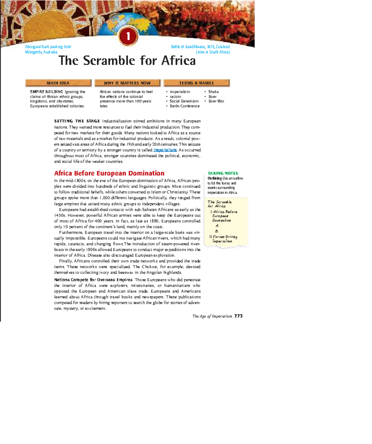 LESSON PLAN 1: The Scramble for Africa and Its Impact on Indigenous ...