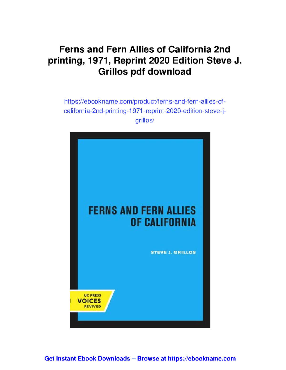 Ferns and Fern Allies of California: A Field Guide (2nd Ed.) - Studocu