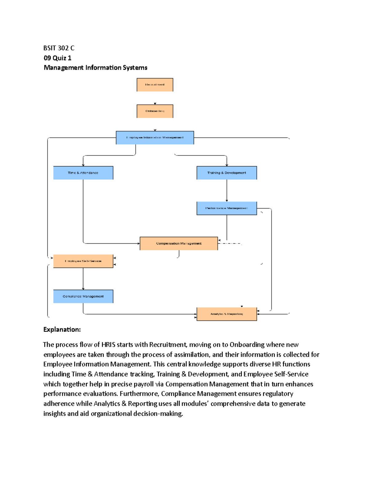 09 Quiz 1 Management Information Systems - BSIT 302 C 09 Quiz 1 ...