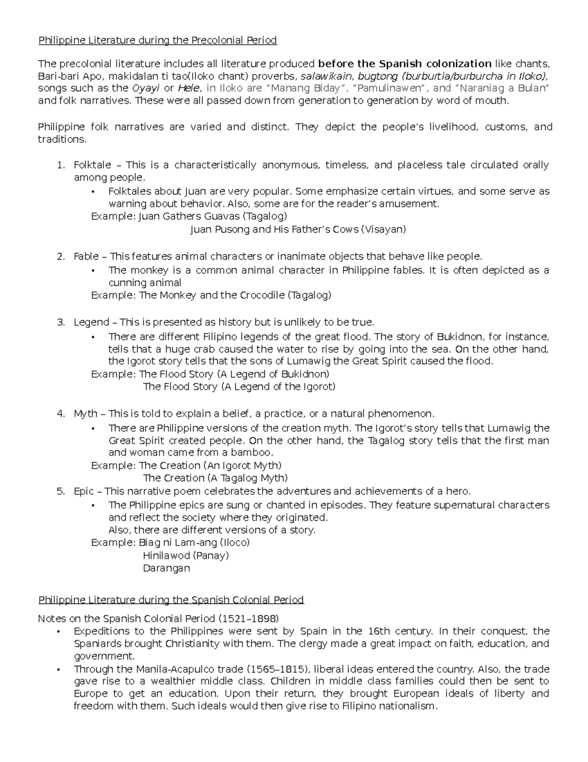 21ST Module 1 Q1: Overview of Philippine Literature Across Eras - Studocu