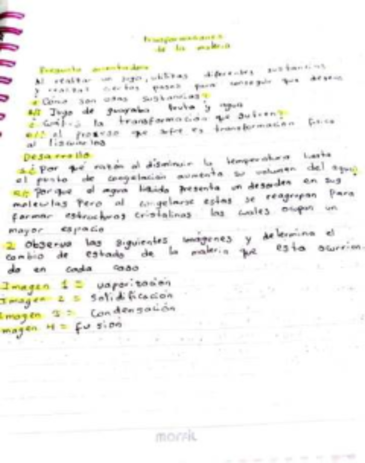 Transformaciones de la materia - Curso 110 - Studocu