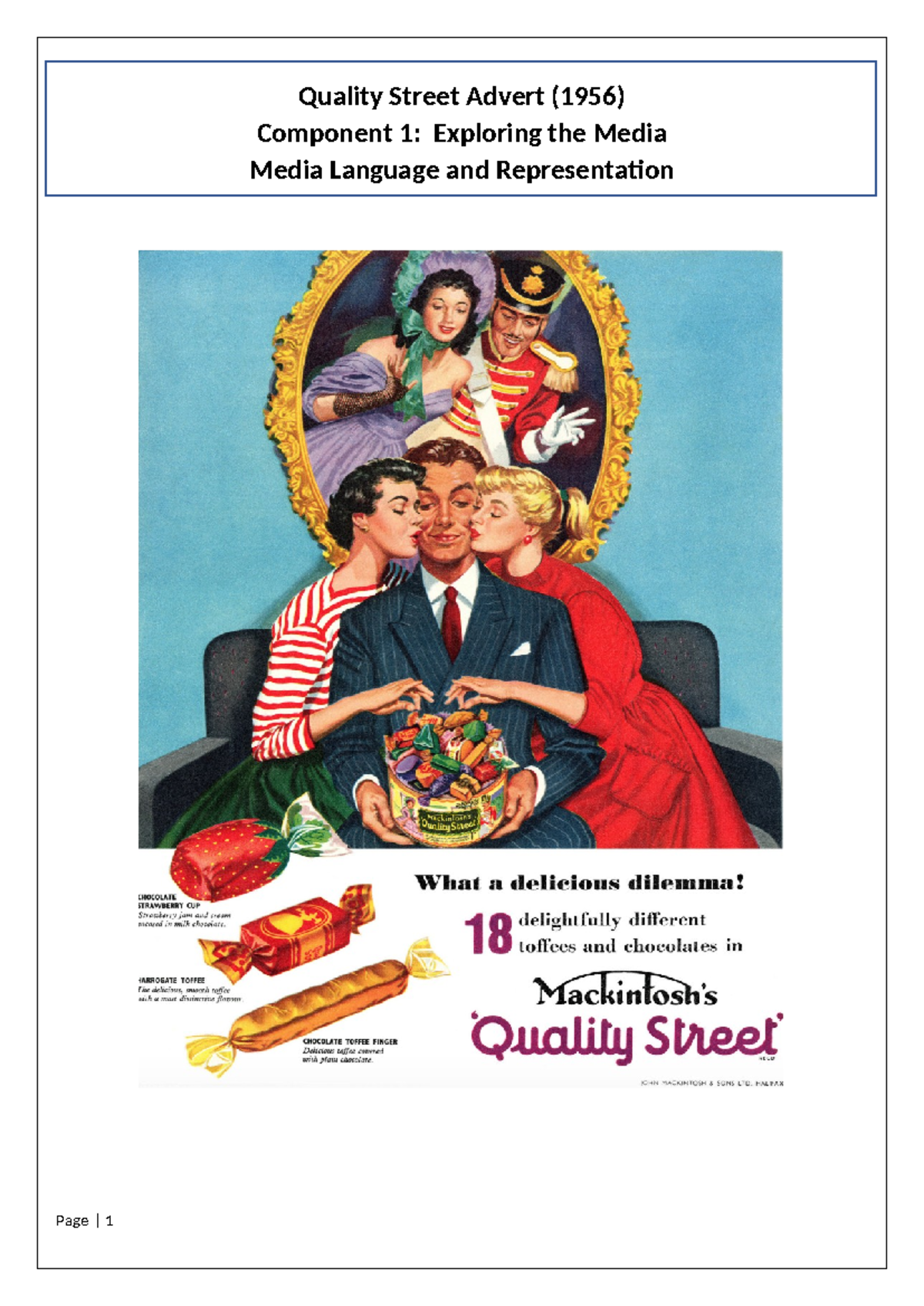 Year 9: Exploring Quality Street Advert & Media Representation - Studocu