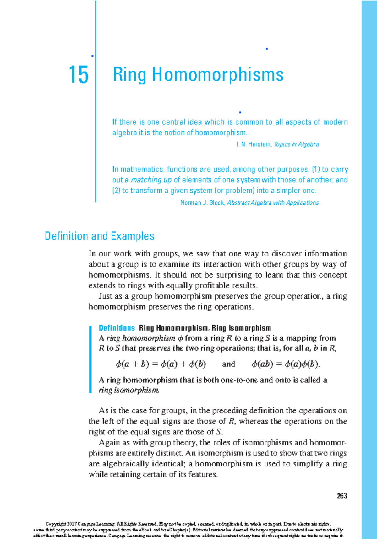 Ring Homomorphisms Study Notes for Abstract Algebra (MATH 16) - Studocu
