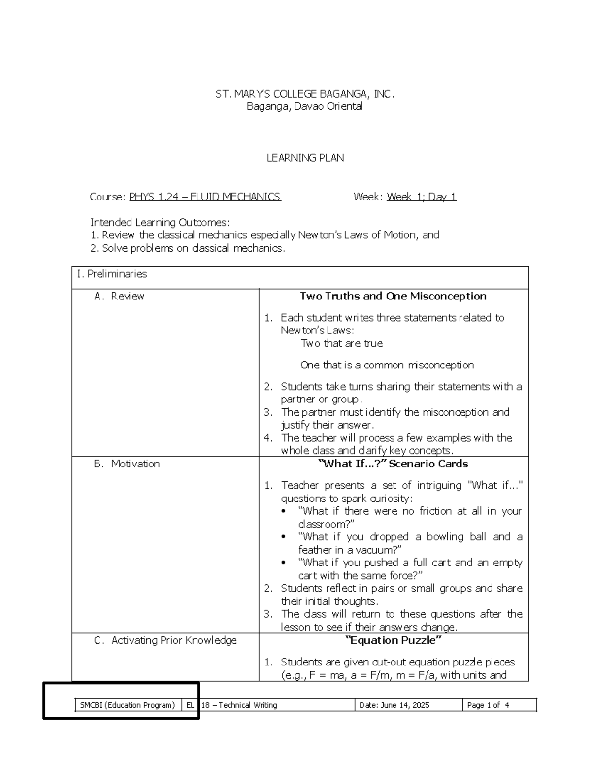PHYS 1.24 Fluid Mechanics Learning Plan: Week 1 Overview - Studocu
