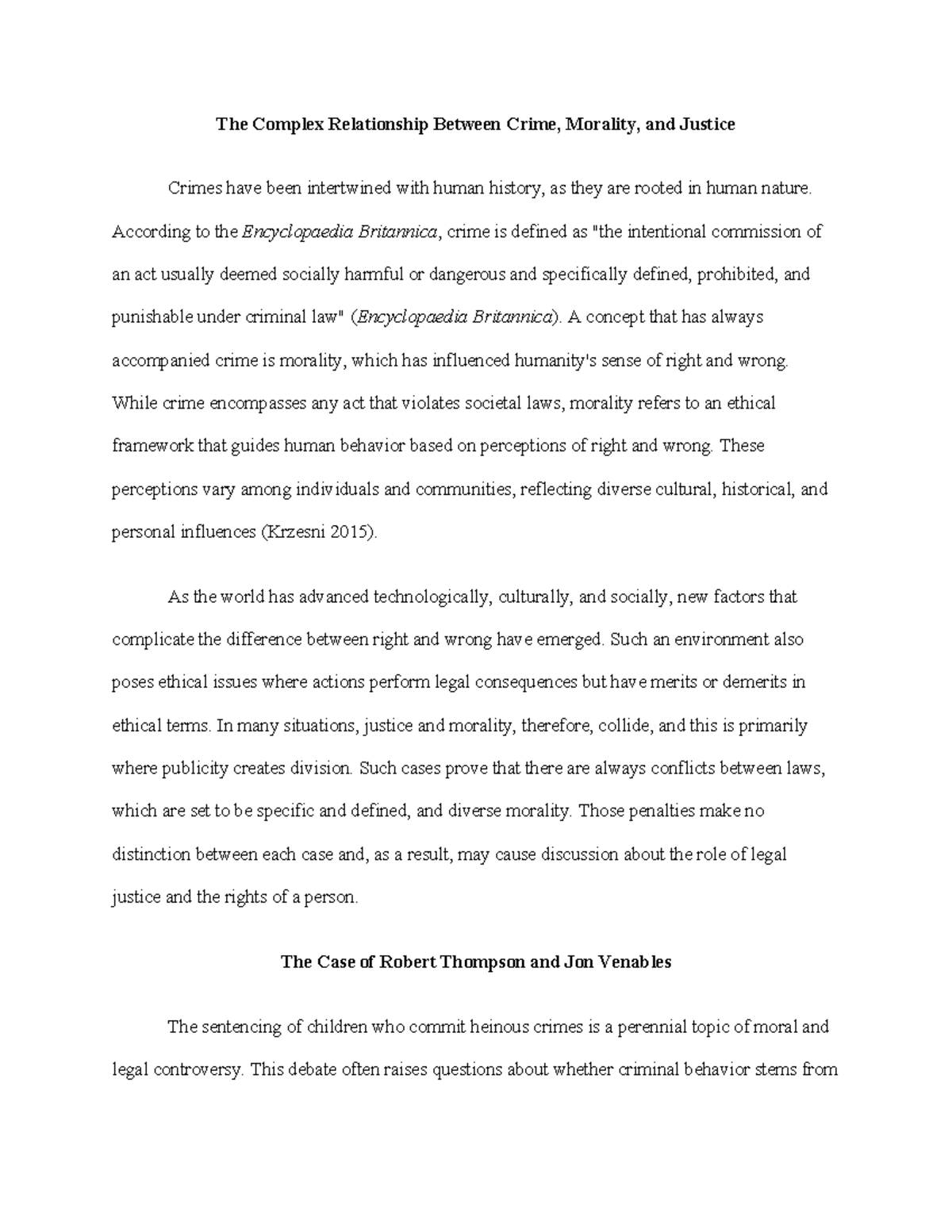 CRJ 301: The Interplay of Crime, Morality, and Justice in Society - Studocu