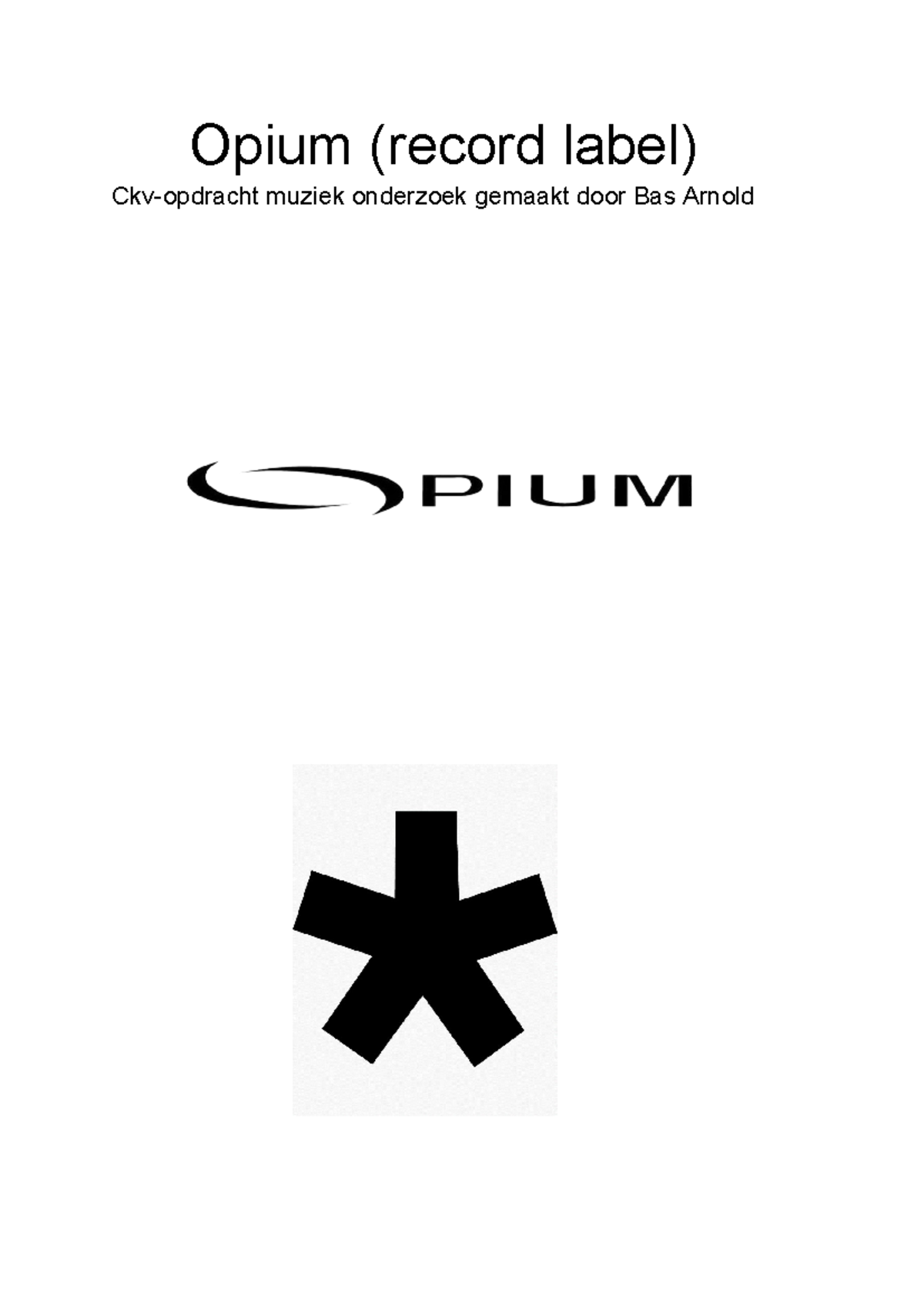 Ckv-opdracht: Onderzoek naar de Invloed van Opium Records - Studeersnel