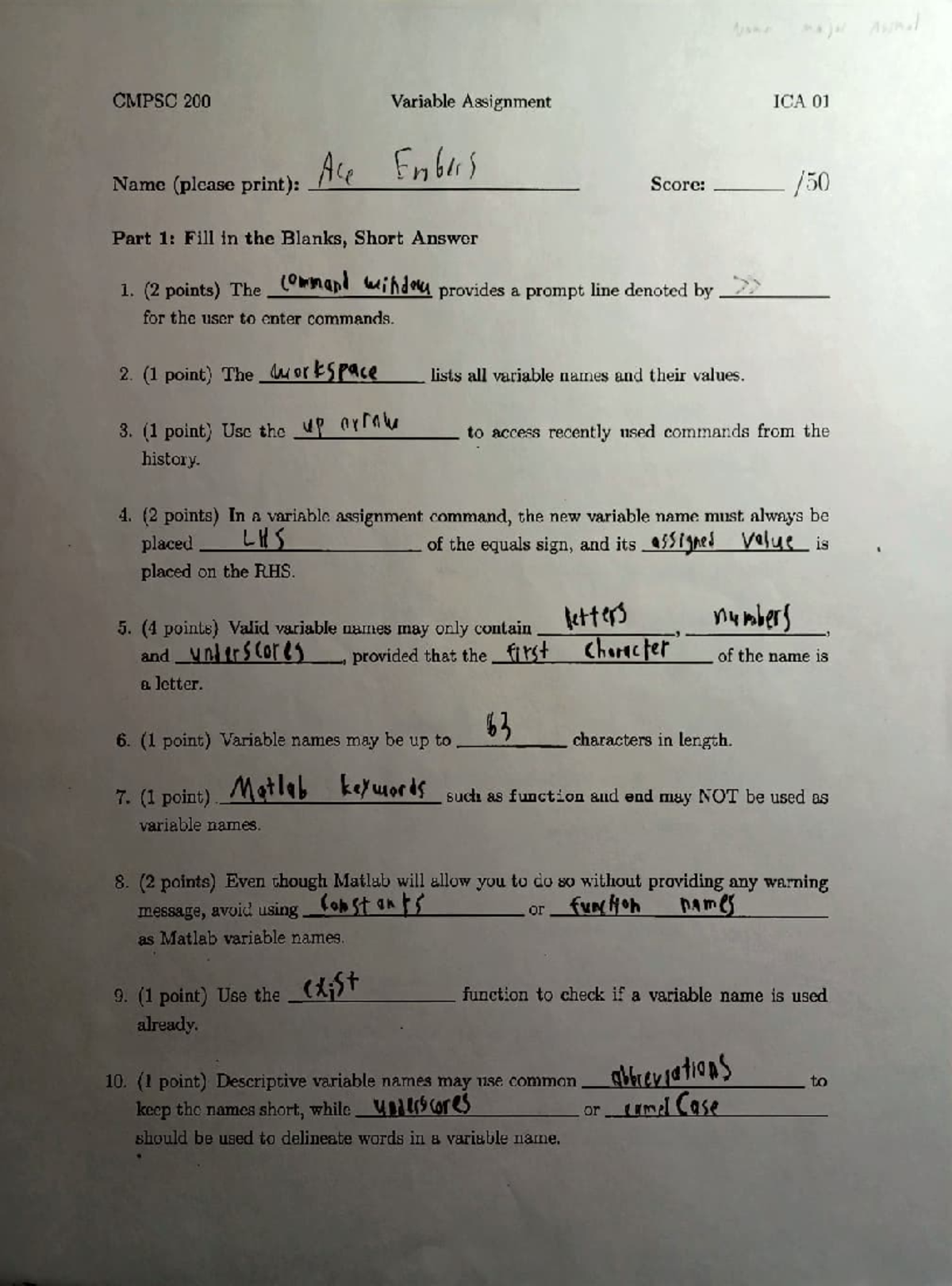 CMPSC 200 Exam 1 Notes: Variable Assignments, Math Ops & Loops - Studocu