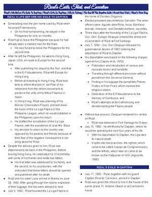 Rizal-100 - notes - INTRODUCTION TO THE STUDY OF RIZAL’S LIFE, WORKS ...