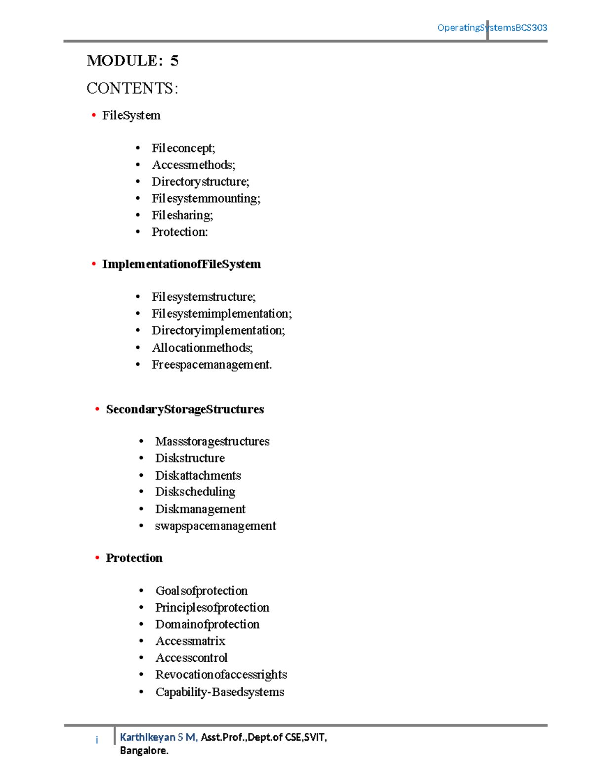 Operating Systems BCS303: File System Protection & Management - Studocu