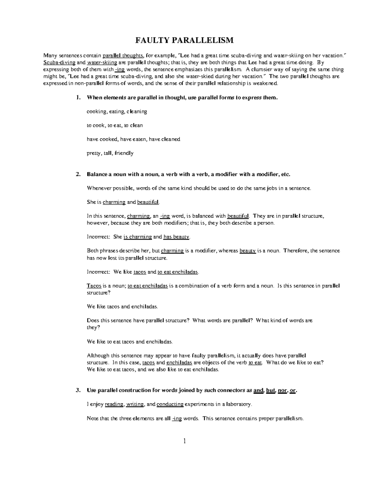 Understanding Faulty Parallelism - Worksheet for Students - Studocu