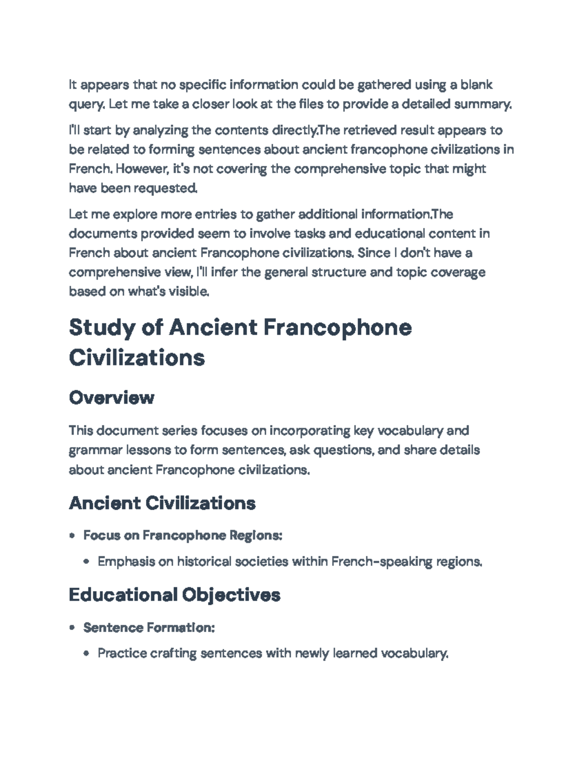 Study of Ancient Francophone Civilizations: Vocabulary & Grammar ...