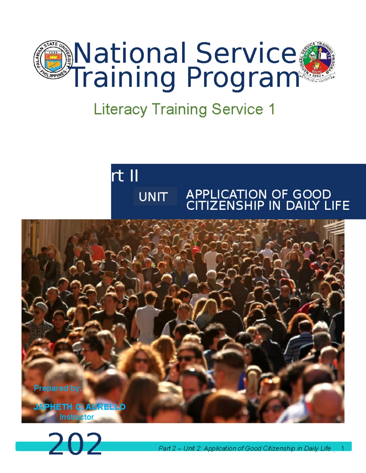 LTS 1-Module 1 - Module 1 - Part 1 – Introduction 202 National Service ...